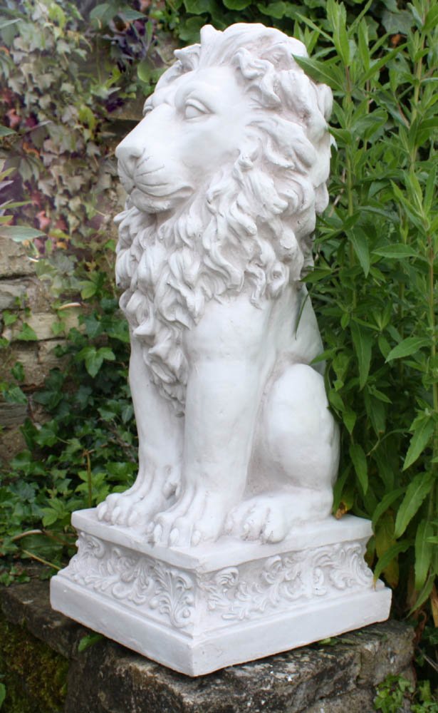 Stone Effect Sitting Lion Statue – Dalia Home